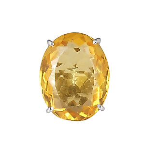 GEMHUB 925 Sterling Silver Yelllow Citrine Silver Ring, Oval Cut Man Ring, Women Ring, Citrine Women Ring