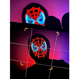 RIDDIM Spider Led Mask for Kids, Super Hero Cosplay, Light up Scream Mask for Carnival, Halloween