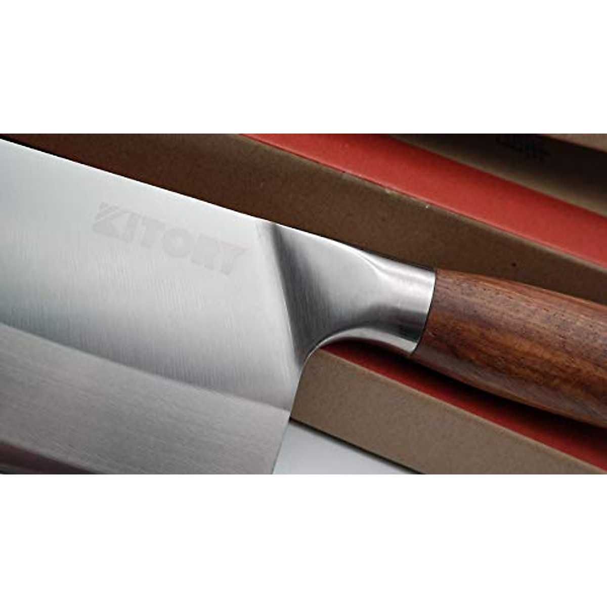 Kitory 7 Inch Knife High Carbon German Steel Chinese Chef Knife, Vegetable Cleaver Anti-rust Kitchen Knife, Heavy Duty Cutting Boards - Large Size Acacia Wood Board - Ultra Thick Kitchen Cutting Board