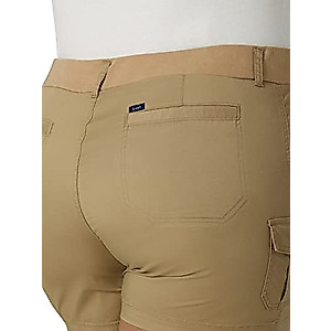 Lee womens Plus Size Flex-to-go Mid-rise Seamed Cargo Shorts, Oscar Khaki, 18 Plus