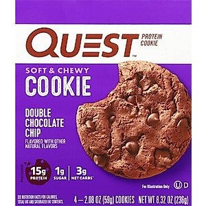 Quest NUTRITION Double Chocolate Chip Protein Cookie, 4 CT