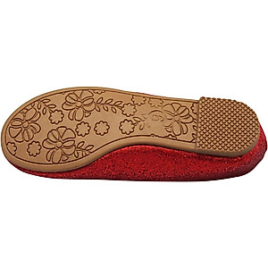 NORTY 12 Fashion Ballerina Shoes for Girls - Ballet Slippers for Toddlers and Big Kids - Dance and Ballet Flats - Runs Two Sizes Small - Red Glitter