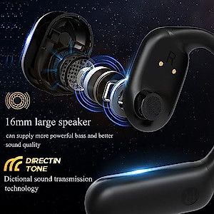 WFOELVR Open Ear Headphones Wireless Earbuds Bluetooth Earbuds Wireless Headphones Bluetooth Headphones Wireless Earphones Bluetooth Earphones (B66-Black)