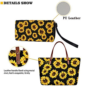 SCRAWLGOD Cow Print Purses and Handbags Set for Women Shopping Large Tote Top-handle Shoulder Bags with Matching Wallet Card Holder 2pcs Gift