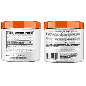 Genius Micronized Creatine Monohydrate Powder, Post Workout Supplement, Unflavored - 100% Naturally Flavored & Sweetened - Supports Muscle Building, Cellular Energy & Cognitive Function – 170g