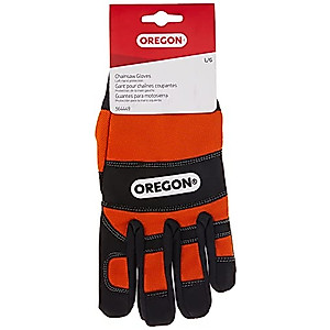 Oregon Protective Chainsaw Work Safety Gloves, Left-Hand Protection, Size Large ,Black