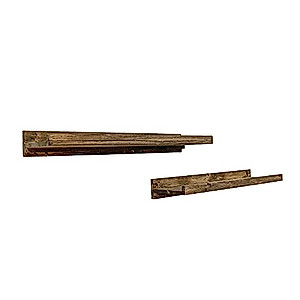 del Hutson Designs 20" Rustic Luxe Wall Mount Shelves, Dark Walnut (Open Box)