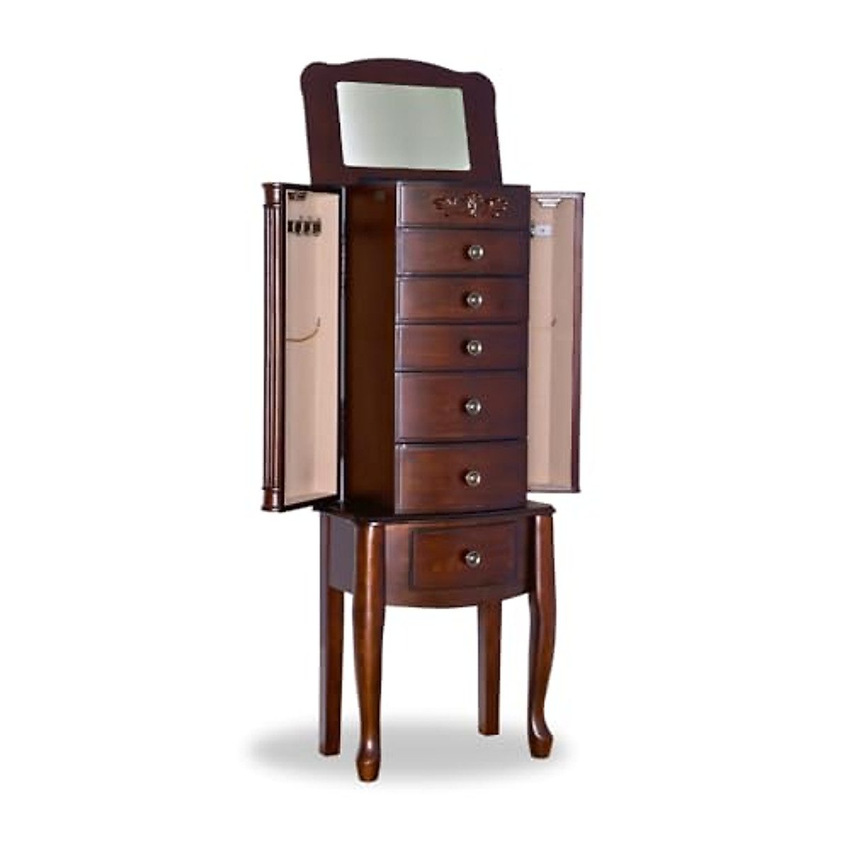 Hives and Honey Morgan Armoire Jewelry Cabinet, Dark Walnut