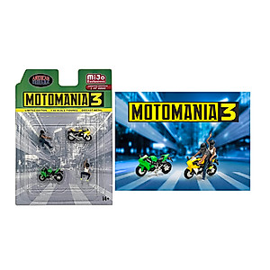 American Diorama Motomania 3" 1:64 Metal Figures Set AD-76499 (2 Figures + 2 Motorcycles)