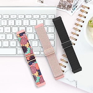 Delidigi Stretchy Bands Compatible with Samsung Galaxy Watch 7/6/5/4 40mm 44mm, Watch 6 Classic 43mm 47mm, Watch 5 Pro 45mm, Watch 4 Classic 42mm 46mm, Watch FE 40mm, Watch Active 2, 20mm Nylon Straps