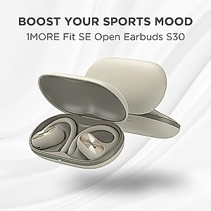1MORE Fit SE S30 Open Ear Earbuds, Sports Earbuds Split Design with Ear hooks, Bluetooth 5.3 Headphones with 4 Microphones for Clear Calls, IPX5, 30-Hour Playtime, Wireless Earbuds, White