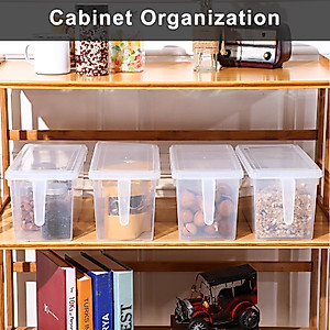 Quzzil 4 Pcs Fridge Organizer Refrigerator Organizer Bins with Lids and Handle Clear Fruit Storage Containers for Fridge Vegetable, Egg, Meat (Divided and Normal Style)