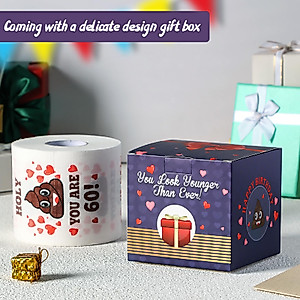 60th Birthday Gifts for Women, Men, Her, Him - Happy Prank Toilet Paper - 60th Birthday Decorations, Party Supplies Favors - 60 Years Old Funny Gag Gift Ideas, Novelty Bday Present for Friends, Family