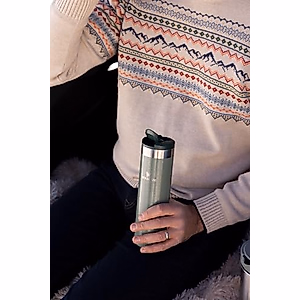 Stanley AeroLight Transit Bottle 20 oz | Locking Drink Through Lid | Leak Resistant Water Bottle or Coffee Travel Mug | Lightweight Insulated Stainless Steel | BPA-Free | Hammertone Green