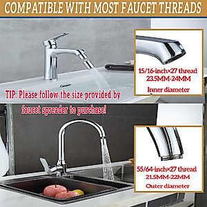 SNUTUYA Brass Swivel Faucet Aerator, Dual-function Sink Aerator ，Extra Big large Angle Rotary Faucet Aerator, 360 Degree Swivel Faucet Extender for Kitchen 55/64 inch Female Thread,Splash-Proof