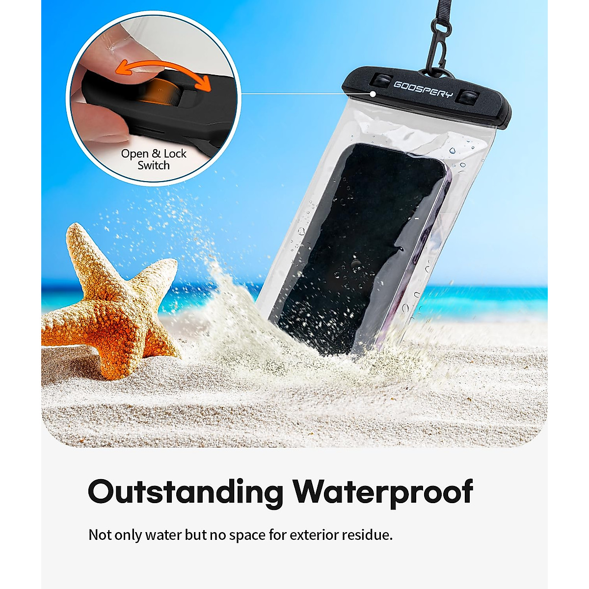 GOOSPERY [2-Pack] Universal Waterproof Phone Pouch, Underwater Cellphone Dry Case Beach Bag Compatible with iPhone 14 13 12 11 Pro Max Mini Xs XR, Galaxy S23 S22 S21 S20 Ultra Note20 up to 6.8"
