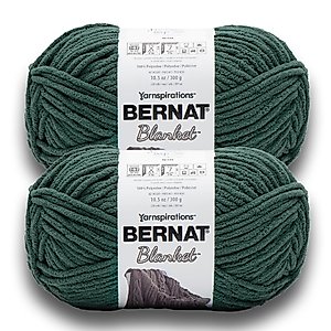 Bernat Blanket BB DEEP SEA Yarn - 2 Pack of 300g/10.5 oz - 100% Polyester - #6 Super Bulky - 220 Yards - Knitting/Crochet