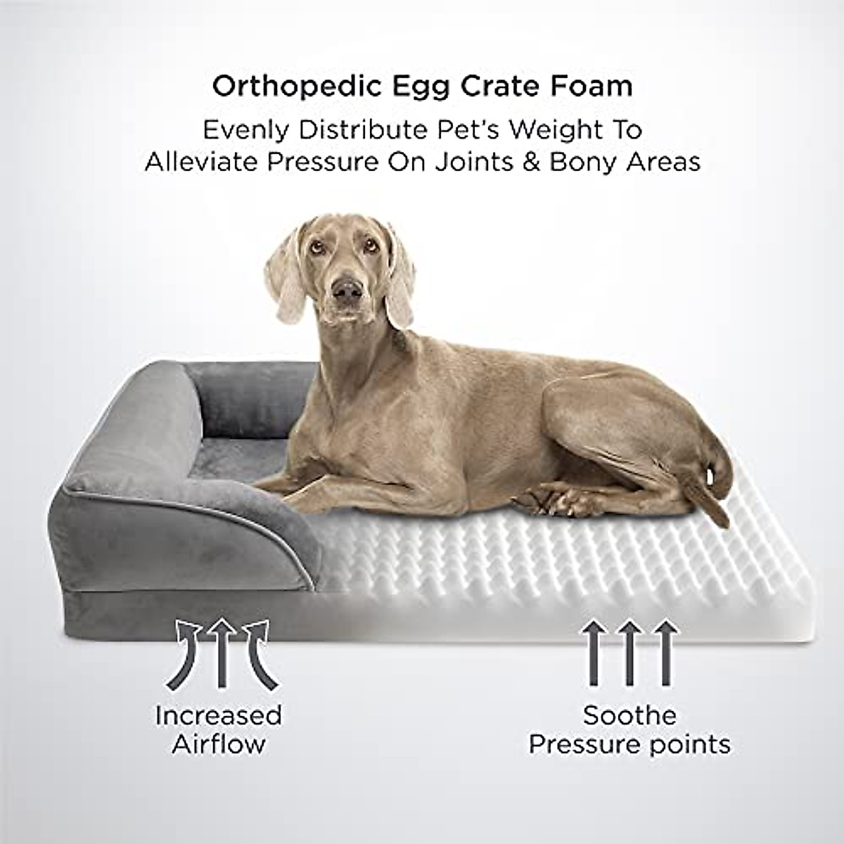 Bedsure Large Orthopedic Dog Bed for Large Dogs - Big Waterproof Dog Bed Large, Foam Sofa with Removable Washable Cover, Waterproof Lining and Nonskid Bottom Couch, Pet Bed