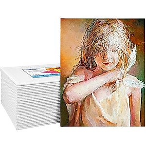 FIXSMITH Canvas for Painting, 8x10 Inch Canvas Boards, Super Value 30 Pack White Blank Canvas Panels, 100% Cotton Primed, Painting Art Supplies for Professionals, Hobby Painters, Students & Kids