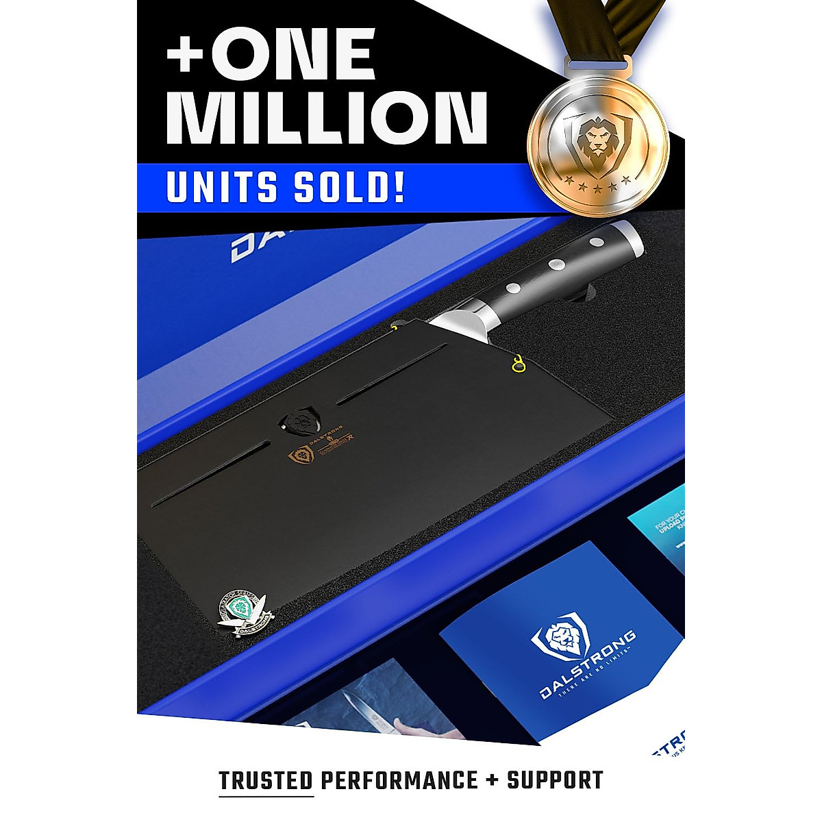 Dalstrong Chinese Cleaver Knife-9"- Gladiator Series 'R'-High Carbon Steel - Razor Sharp - Black Handle - Giftable Meat Cleaver, Vegetable Knife-w/Sheath - NSF Certified