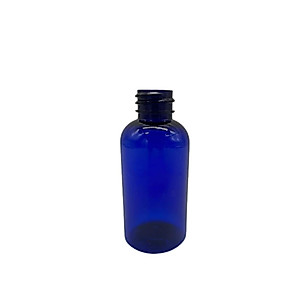 Natural Farms 2 oz Blue Boston Plastic Bottles -12 Pack Empty Bottle Refillable - BPA Free - Essential Oils - Aromatherapy | Black/Natural Twist Top Cap - Made in the USA