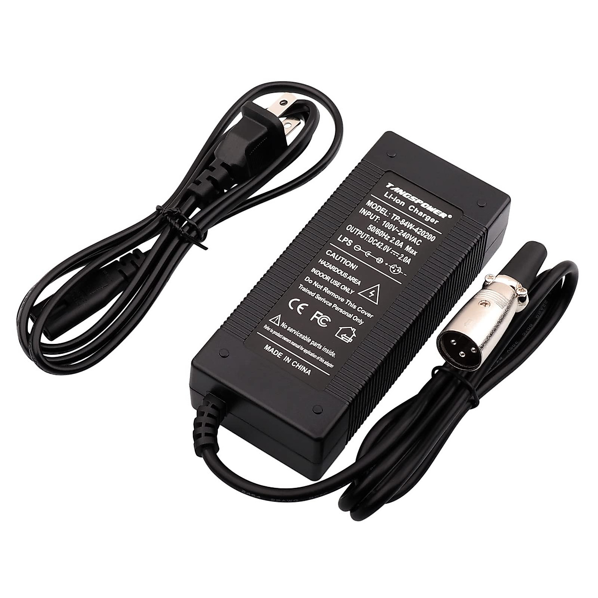 42V Charger for 36V Lithium Battery Output 2A Input 100-240 VAC 36V 10S Battery Pack (XLR 3-Pin)