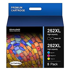252XL Ink Cartridge - Replacement for Epson 252 XL T252 Combo Pack for Workforce WF-7210 WF-7720 WF-7710 WF-3640 WF-3620 WF-7620 WF-7110 (2 Black 1 Cyan 1 Magenta 1 Yellow, 5-Pack) Remanufactured