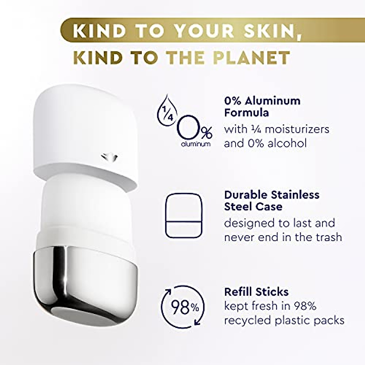 Dove Refillable Deodorant Starter Kit 0% Aluminum Coconut & Pink Jasmine Aluminum Free Deodorant 1.13 oz