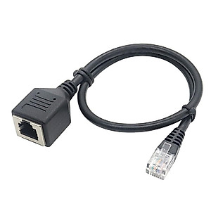 RJ45 Extension Cable Haokiang Ethernet Extension Cable Network Cat6 Extension Patch Cable RJ45 Male to Female Connector Network Extension Cable (1ft)