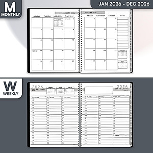 2023 Ensight Tabbed Appointment Book & Planner (8.5 x 11) inches, Daily Hourly Weekly Planner, Calendar and Schedule Book 15-Minute time Slots, Durable Twin-Wire Fastening, Business and Personal (2023 Black New Edition)