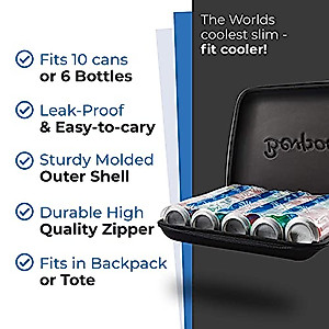 BevPod Ultra Slim Cooler Soft Bag - Leak-Proof & Soft Sided - (Shoulder Strap & Ice Sheet included) - Mini Portable Iceless Backpack - for Picnics, Hiking, Camping, Beach, Travel, Park - Men & Women