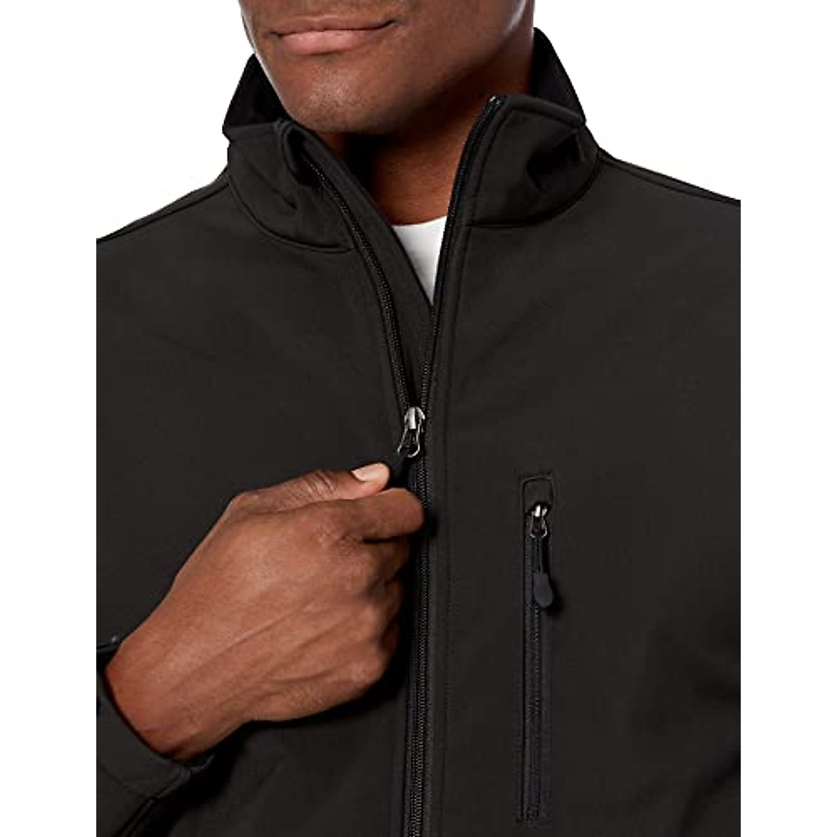 Amazon Essentials Men's Water-Resistant Softshell Jacket, Black, X-Small