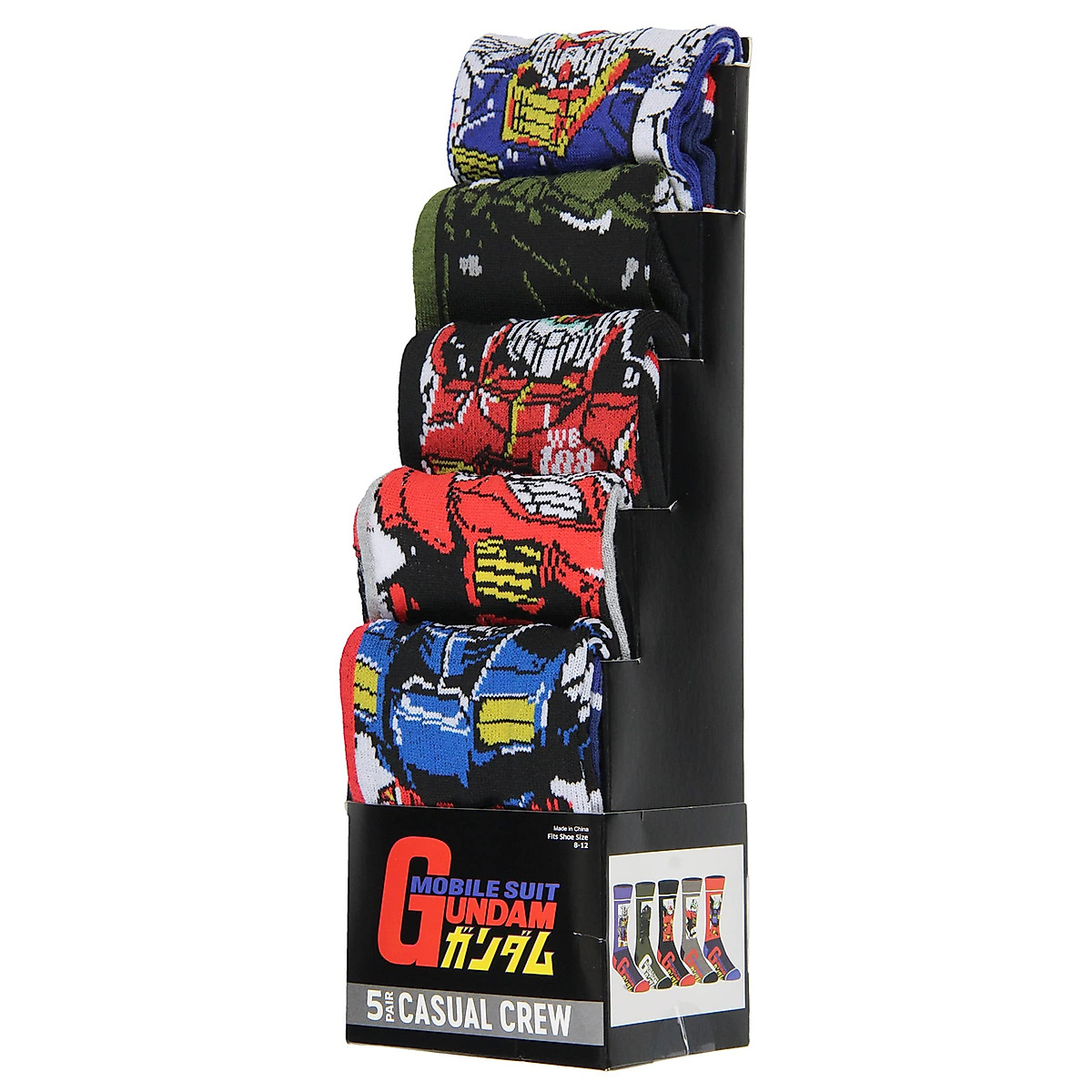 Mobile Suit Gundam Socks Mobile Weapons 5 Pack Adult Crew Socks