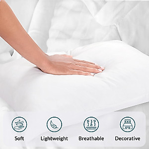 ROYALE LINENS 16 x 24 Pillow Insert - Down Alternative Throw Pillows Insert - Rectangle Pillow Pack of 1 White - Bed & Couch Pillows - Inner Cushion for Bed, Cushion for Living Room - Shams Stuffer