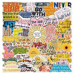 50PCS Inspirational Positive Sticker Inspirational Word Phrase Sticker Kettle Notebook Stationery Refrigerator Diary Boy Girl Vinyl Decal
