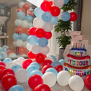 100pcs Red Balloons, 12 inch Red Party Latex Balloons for Birthday Wedding Valentine’s Day Anniversary Party Decorations(With 2 Red Ribbons)