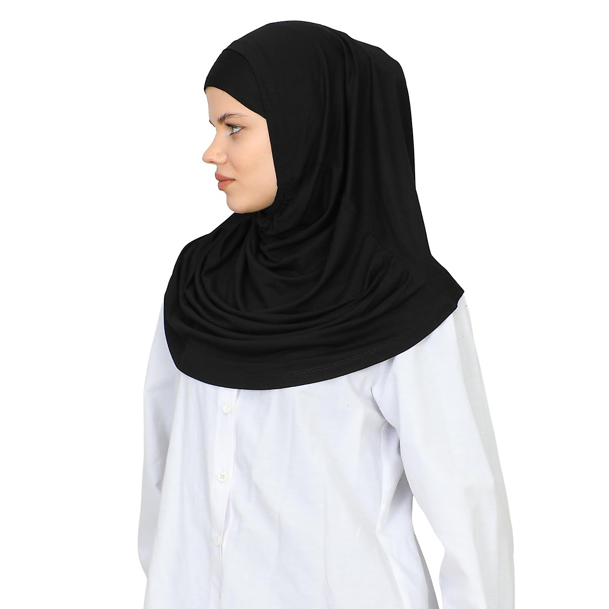 Prien Chic Ready To Wear Hijab For Women, Muslim Long Turban Undercap Set, Instant Scarf, Prayer Clothes For Girls, Abaya (Black)