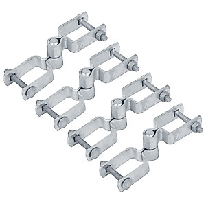GBGS 4 Sets 1-1/2" x 1-1/2" x 5/8" Square Chain Link Fence Gate Frame Post Hinge Male and Female,Max Load 220lb