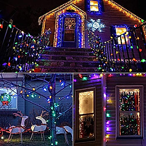 C9 Bulbs - 33ft 50LEDs Christmas String Lights with 29V Safe Adaptor, 5 Sets Connectable,UL Certified Outdoor Indoor Fairy Lights for Christmas Tree Party Garden Decorations