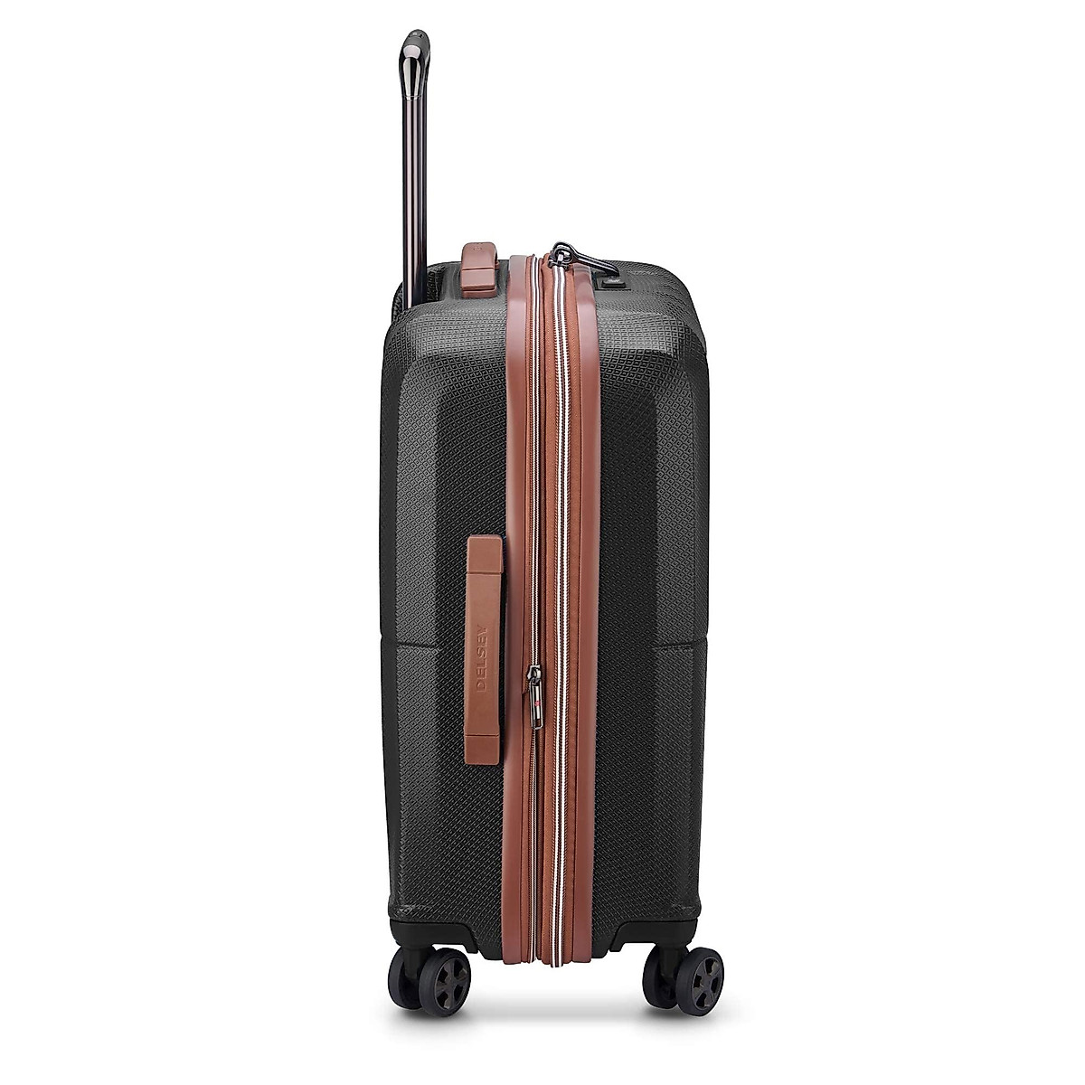 DELSEY Paris St. Tropez Hardside Expandable Luggage with Spinner Wheels, Black, Checked-Medium 24 Inch