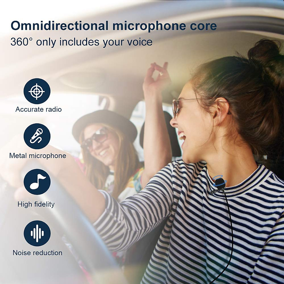 Microphone Professional for iPhone Lavalier Lapel Omnidirectional Condenser Mic Phone Audio Video Recording Easy Clip-on Lavalier Mic for Facebook YouTube Interview Tiktok for iPhone/iPad/iPod(9.8ft)