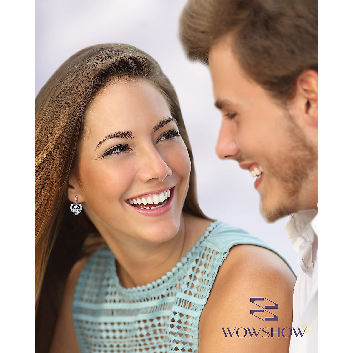 wowshow Moissanite Earrings 925 Sterling Silver Dangle Earrings 2ct Moissanite Drop Earrings White Gold Plated Leverback Diamond Earrings for Women Birthday Mothers Day Gifts