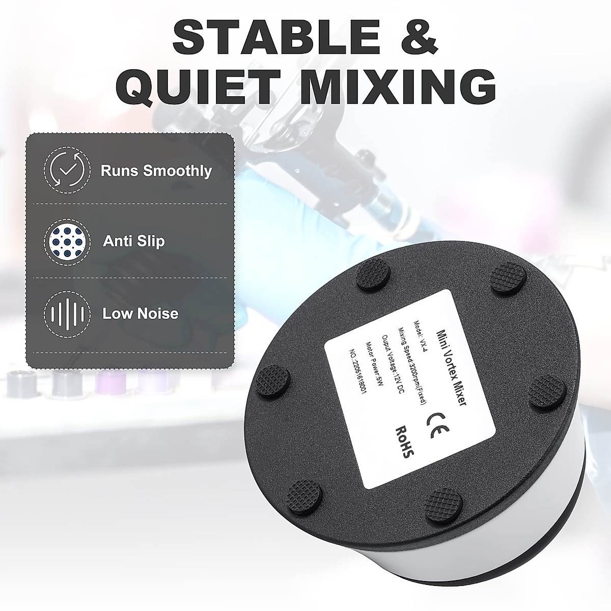 Miniature Paint Shaker - Lab Vortex Shakers Model Paint Mixer, Mini Lab Vortex Mixer, Touch Function, Tattoo Ink Shaker Orbital Mixer Nail Polish Mixer Test Tube Mixer
