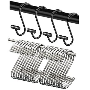Myfolrena S Hooks 20 Pack and 12-Pack Curtain Shower Hooks