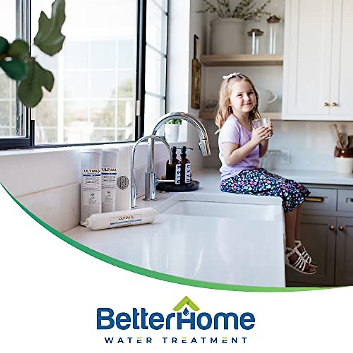 Better Home Water Treatment 10-Inch Ultima Alkalizer, Universal Alkaline Post Filter Replacement for Reverse Osmosis RO Under Sink Water Filter System, Alkaline Water Ionizer to Increase Water pH