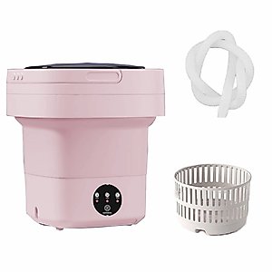 Portable Washing Machine, Foldable Mini Washing Machine for Underwear, Baby Clothes, or Small Items, Suitable for Apartments, Dormitories, Camping, Travel (110-260v),Purple