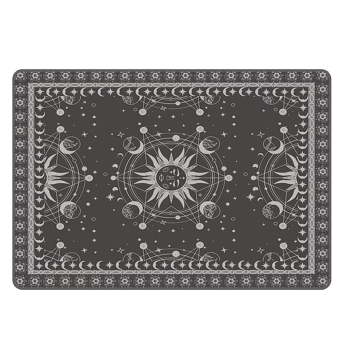 CERYUEE Sun and Moon Rug Boho Area Rugs for Bedroom Dorm Living Room Bohemian Celestial Occult Crescent Solar Stars Galaxy Floor Mat Pad Doormat Carpet,63'' X 31'',Tundora