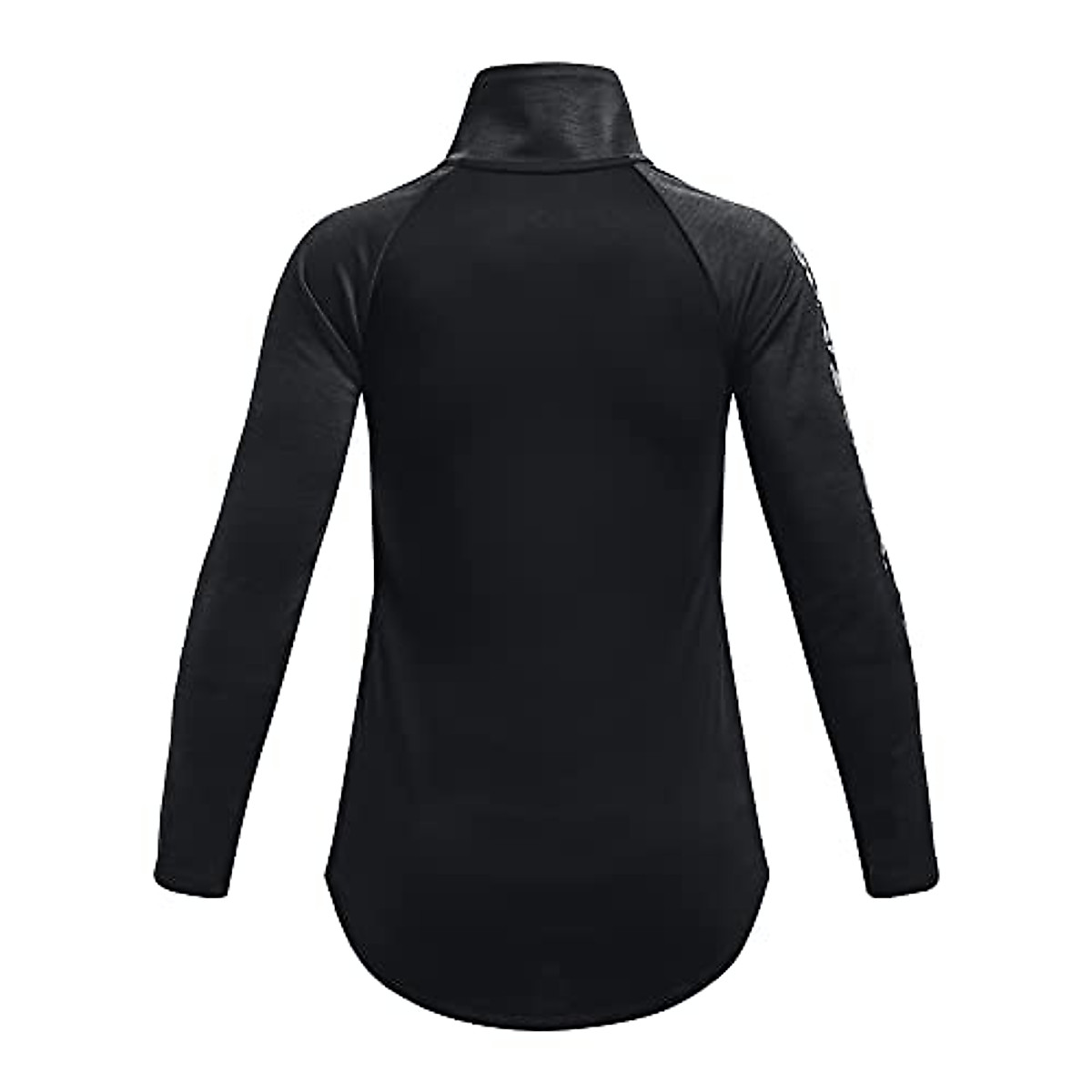 Under Armour Girls' Standard Tech Graphic Half-Zip T-Shirt, (003) Black / / White, Youth Medium