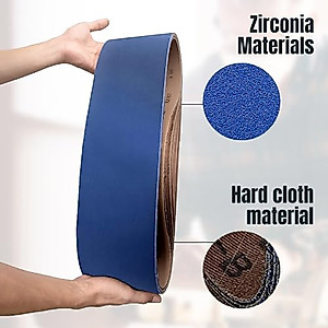 POWERTEC 6 x 48 Inch Zirconia Sanding Belts, 60 Grit Belt Sander Sanding Belt for Bench Sander, Belt and Disc sander, Woodworking, Metal Grinding, 3PK (464806Z-3)