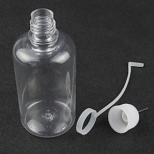 Plastic Dropper Bottle, 50ML Empty Squeezable Clear Liquid Drop Bottles with Childproof Cap, for Solvents, Essence(10PCS, Needle Cap)